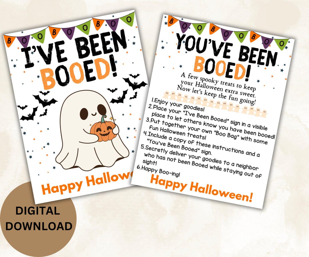 You've Been Booed Game Printable: Halloween Office, School (digital ...