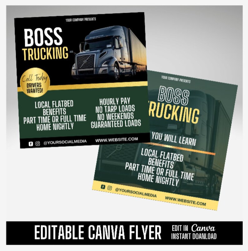 Buy 1 Get 1 FREE, Trucking Flyer, Truck Business, Truck Company, Canva ...