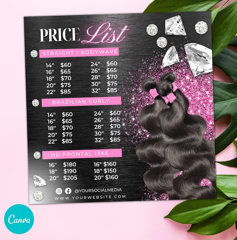 Price List Flyer, Hair Price List Flyer, Pricing Flyer, Flyer Template ...