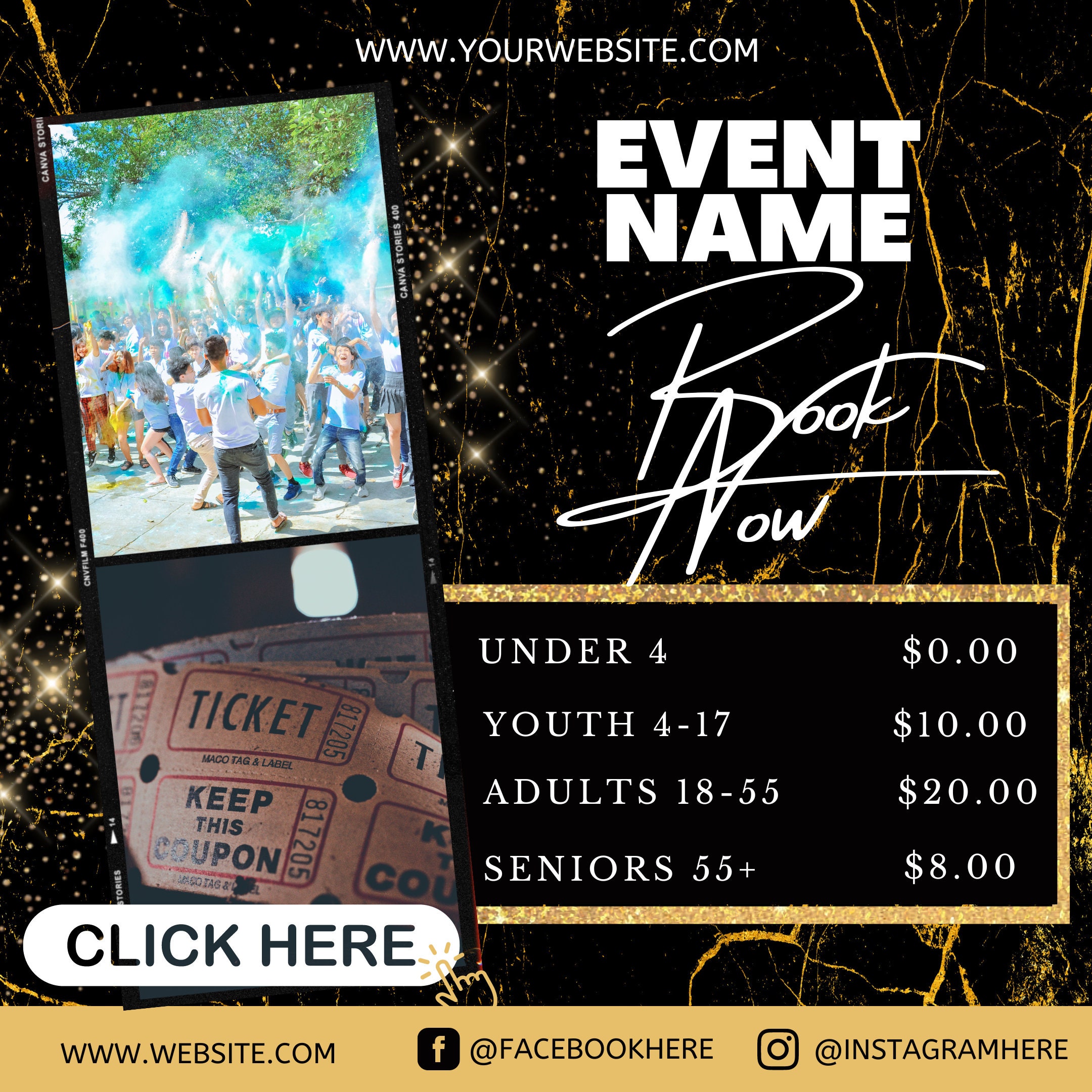 EVENT Flyer Template Social Media Posts Instagram Facebook - Etsy