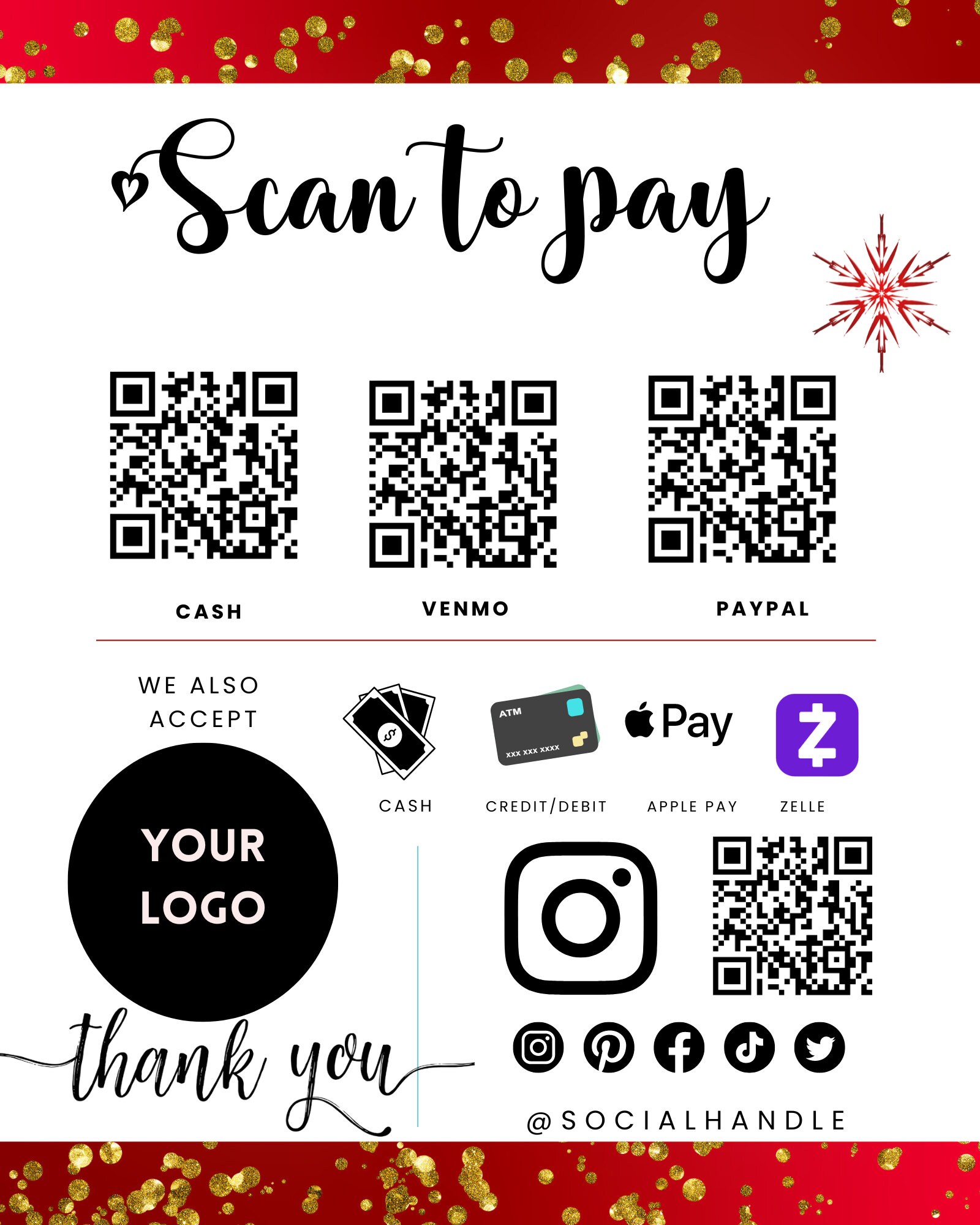 Scan to Pay Flyer Print and Frame BOGO Bonus Background PNG - Etsy