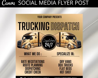 Trucking Flyer, Freight Dispatching, Dispatching Flyer, Trucking Business, Logistics Flyer ...
