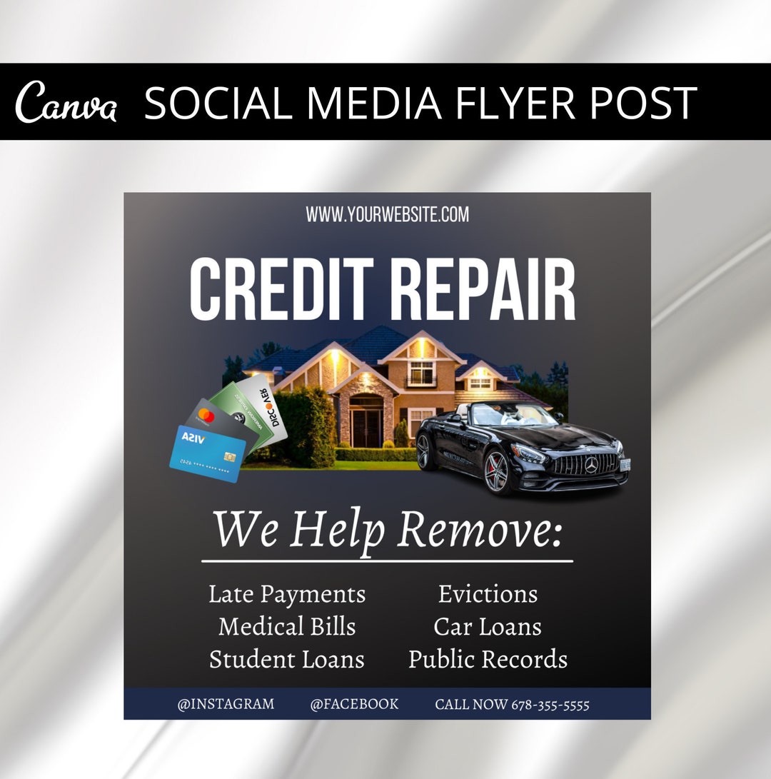 Credit Repair Flyer, Credit Flyer, Canva Flyer, Editable Flyer, Flyer ...