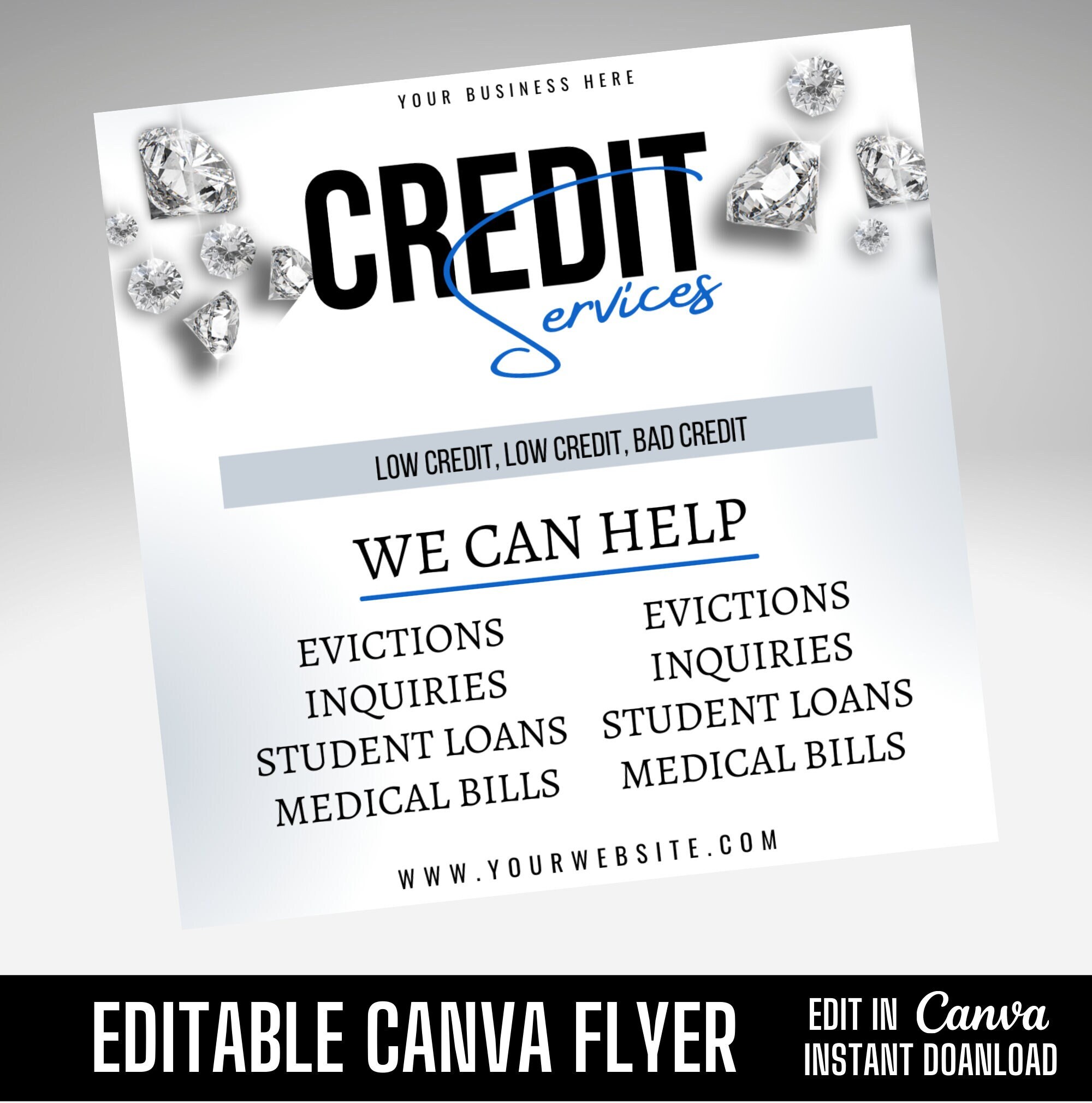 Credit Repair Flyer Template: DIY Business Flyer (canva) - Etsy
