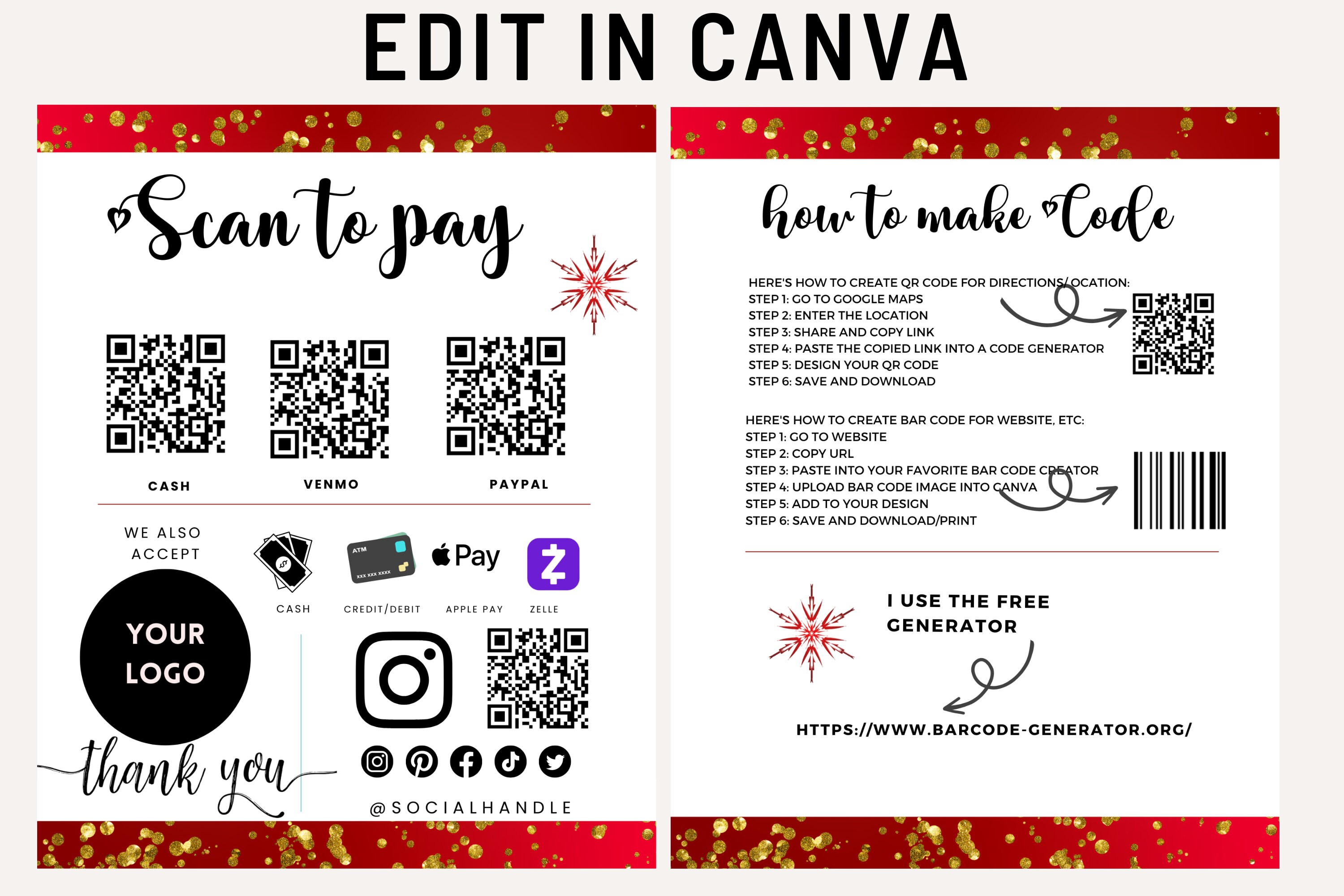 Scan to Pay Flyer Print and Frame BOGO Bonus Background PNG Email Flyer ...