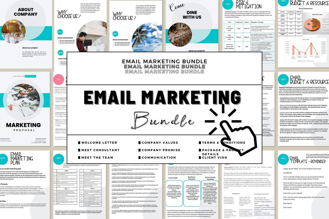 Marketing Bundle Template Events Business Teal Theme, Budget, Planning ...