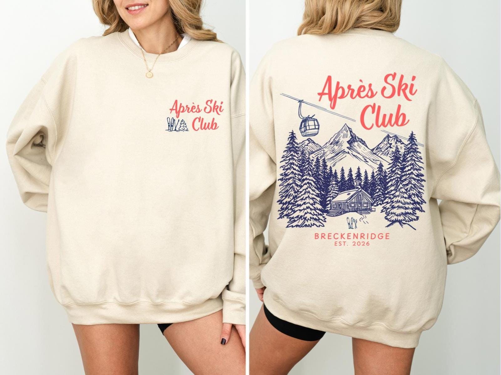 Custom Après Ski Club Sweatshirt, Personalized Ski Trip Sweater, Winter ...