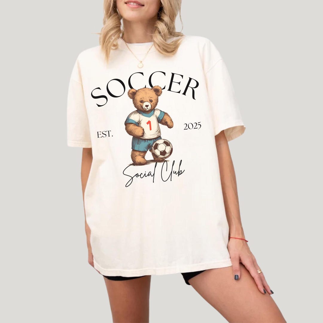 Vintage Teddy Soccer Shirt, Retro Soccer Social Club Comfort Colors T ...