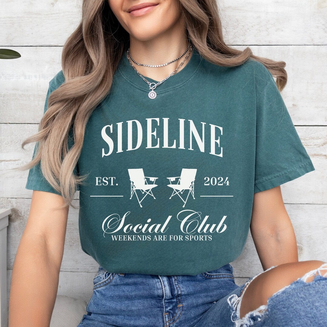 Custom Sideline Social Club Comfort Colors T-shirt for Sports Moms ...