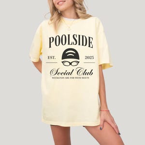 Poolside Social Club T-shirt, Custom Swim Mom Comfort Colors® Tee ...