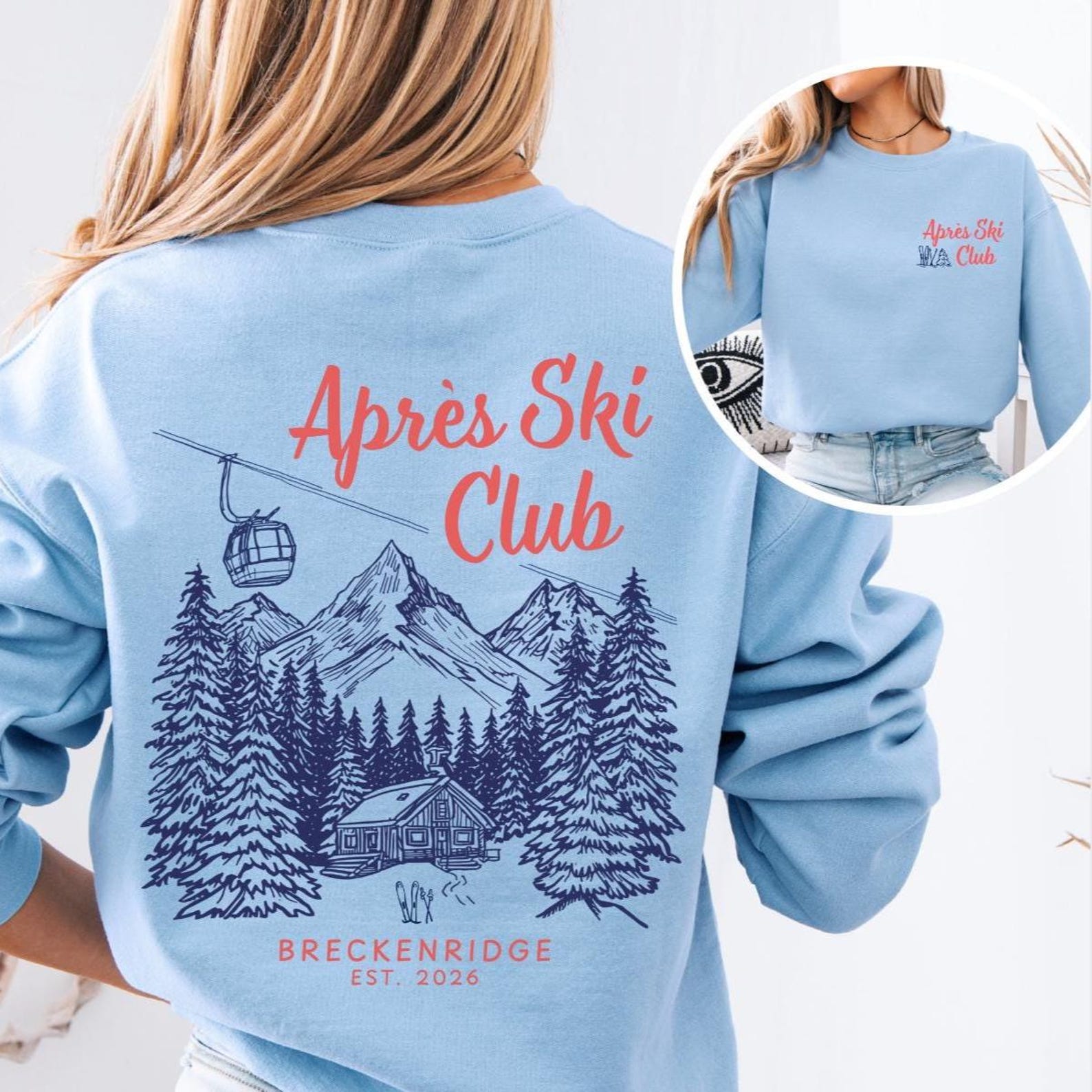 Custom Après Ski Club Sweatshirt, Personalized Ski Trip Sweater, Winter ...