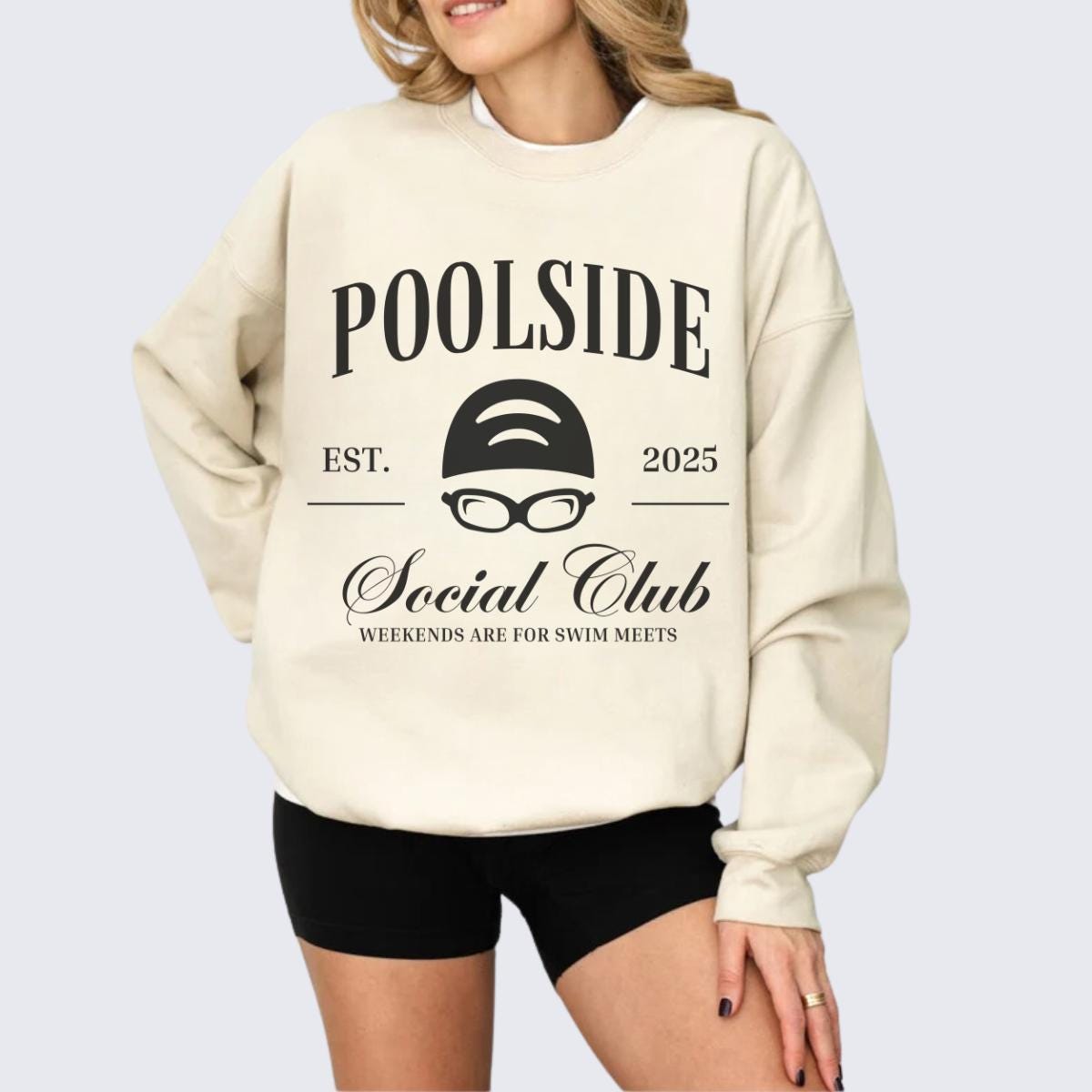 Poolside Social Club Sweater, Custom Swim Mom Sweatshirt, Personalized ...