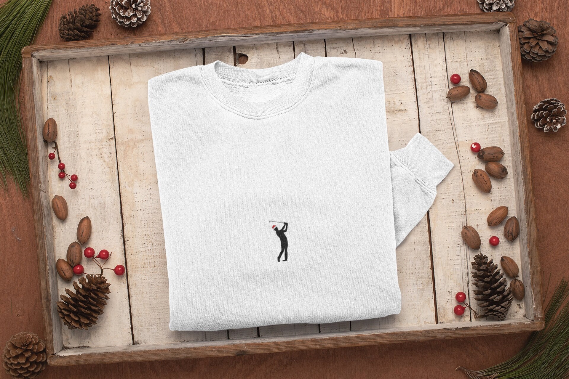 Christmas Golf Sweatshirt, Minimalist Golf Sweater, Holiday Golf ...