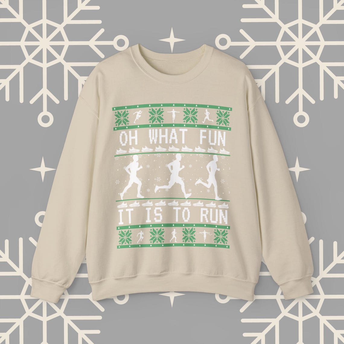 Men's Christmas Running Sweatshirt, Runner Ugly Christmas Sweater ...