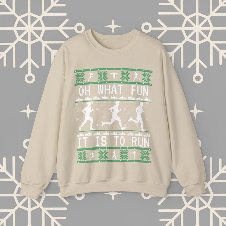 Men's Christmas Running Sweatshirt, Runner Ugly Christmas Sweater ...