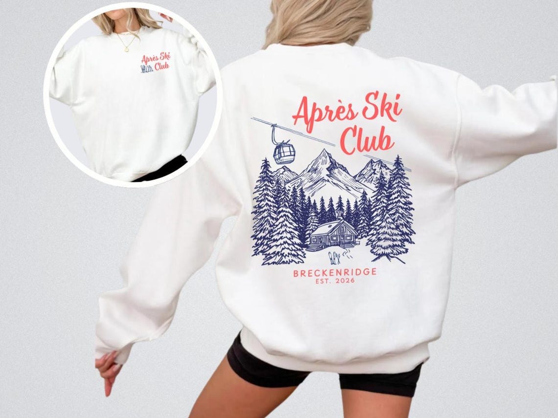 Custom Après Ski Club Sweatshirt, Personalized Ski Trip Sweater, Winter ...