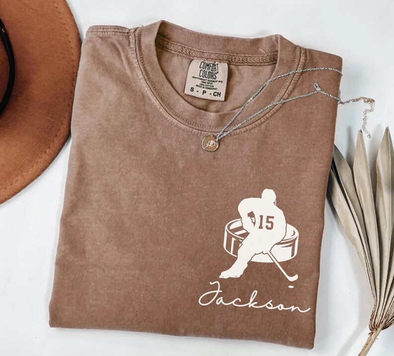 Personalized Hockey T-shirt Name and Number, Comfort Colors Custom ...