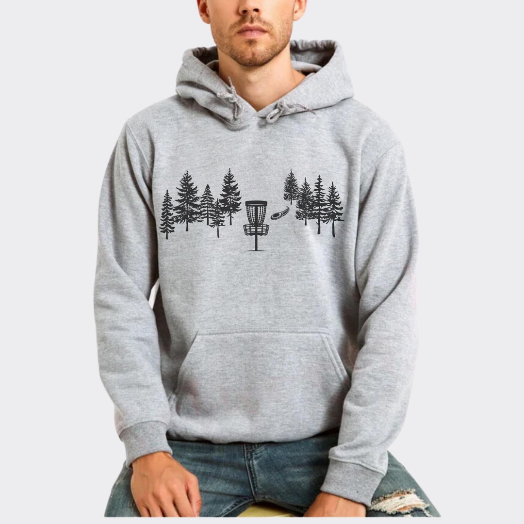 Disc Golf Hoodie: Flying Disc & Basket Graphic Sweatshirt - Etsy