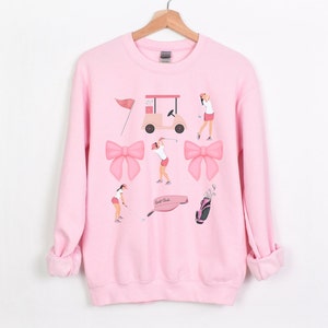 Ladies Golf Sweatshirt, Pink Golfing Sweater, Golf Crewneck for Women ...