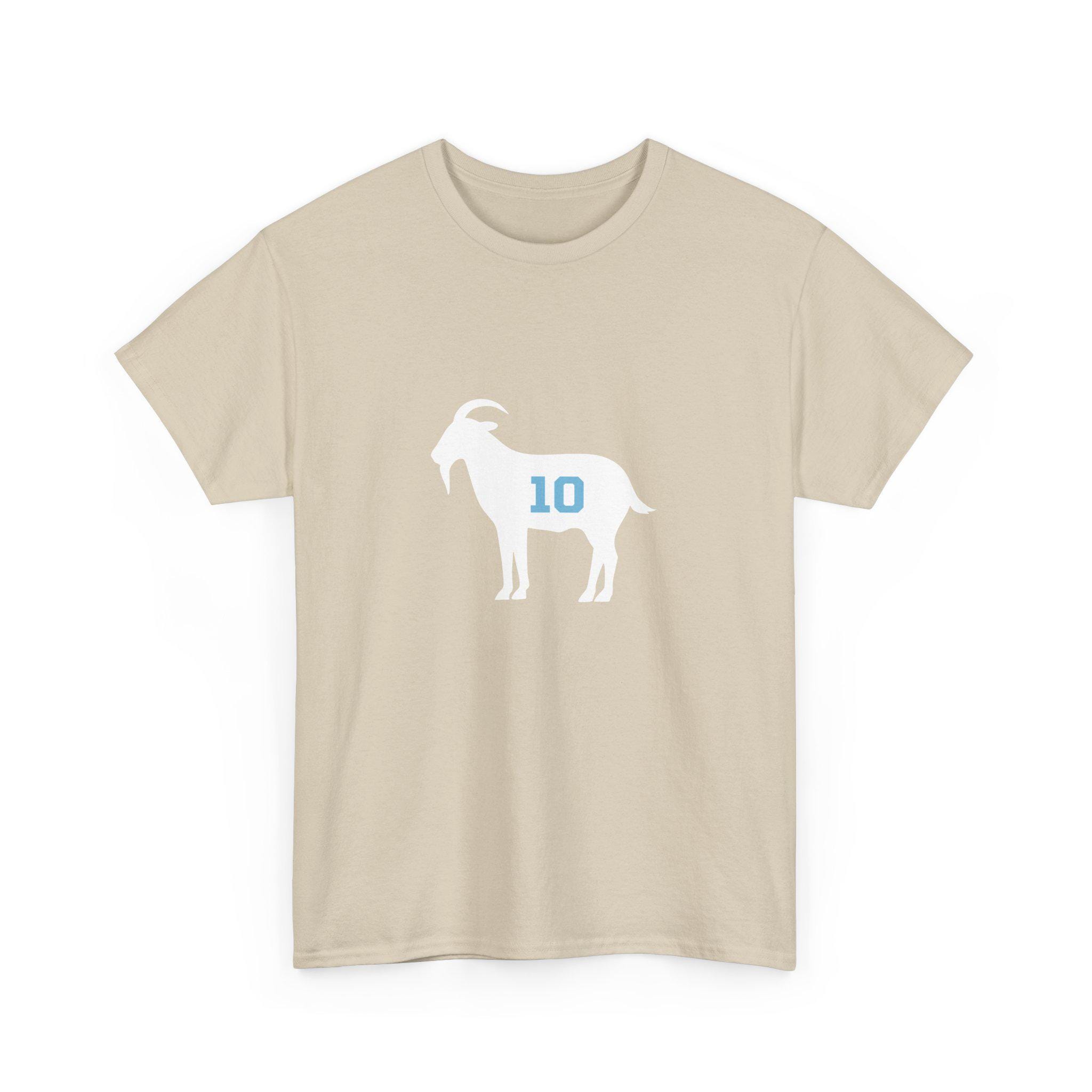 GOAT Lionel Messi Shirt in Argentina Soccer Colors. Number 10 Greatest ...