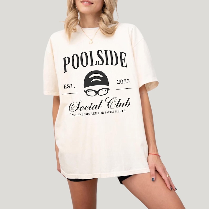 Poolside Social Club T-shirt, Custom Swim Mom Comfort Colors® Tee ...