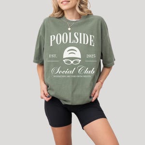 Poolside Social Club T-shirt, Custom Swim Mom Comfort Colors® Tee ...