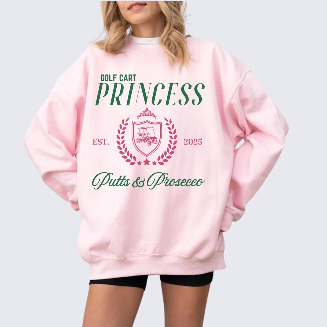 Golf Cart Princess Sweatshirt, Pink Golf Sweater for Women, Funny ...