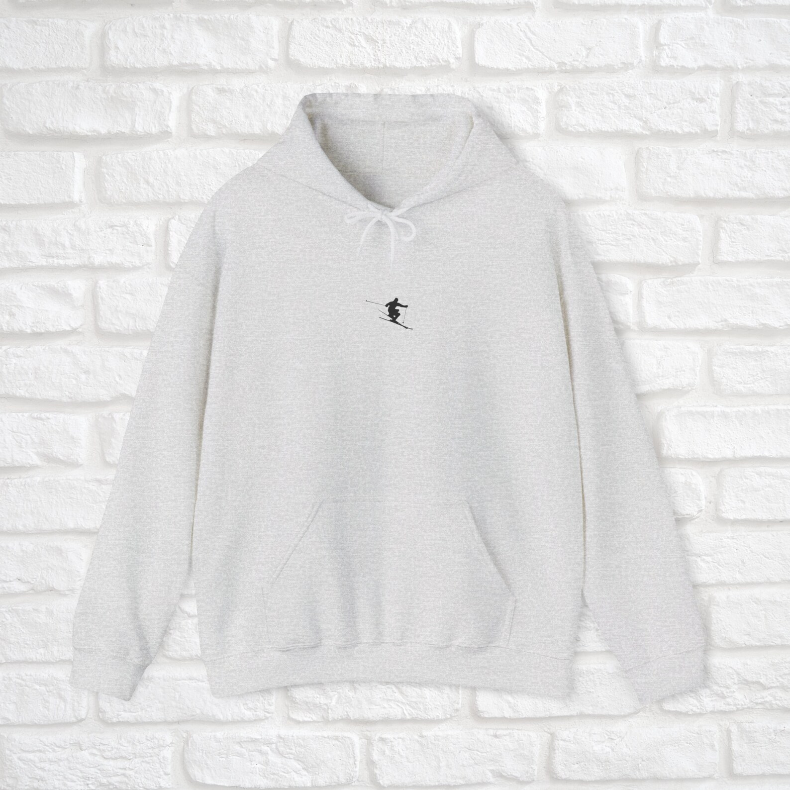 Skier Hoodie, Minimalist Skiing Apparel, Apres Ski Hoodie, Warm Winter ...