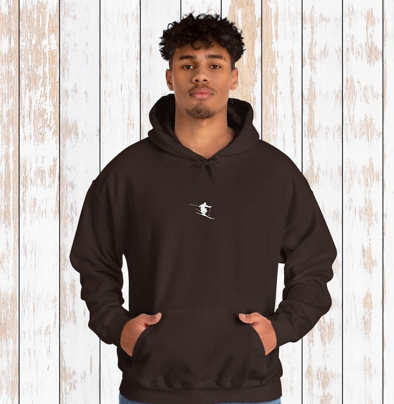 Skier Hoodie, Minimalist Skiing Apparel, Apres Ski Hoodie, Warm Winter ...