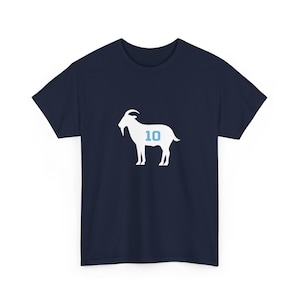GOAT Lionel Messi Shirt in Argentina Soccer Colors. Number 10 Greatest ...