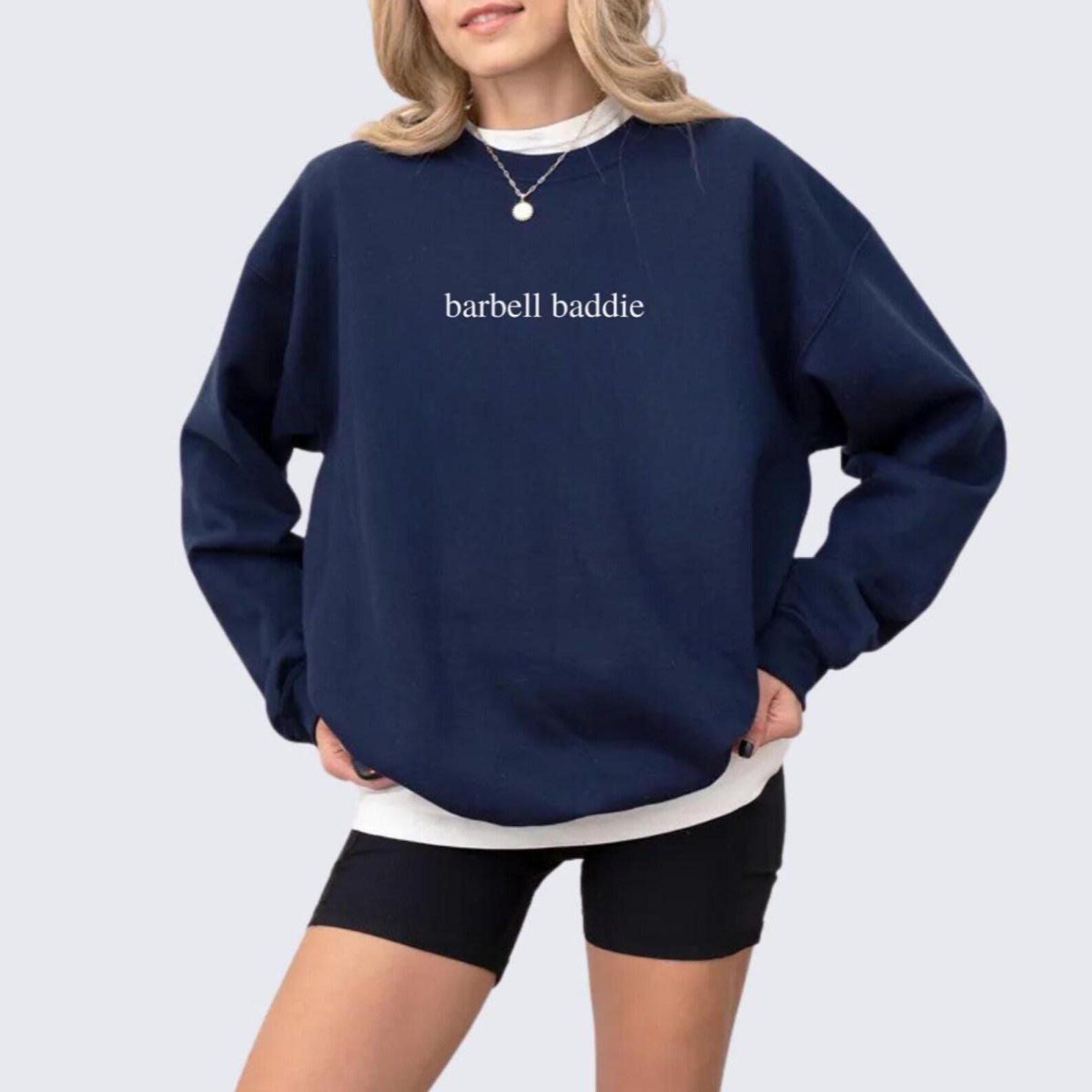 Barbell Baddie Sweatshirt: Oversized Gym Pump Cover, Workout Sweater ...