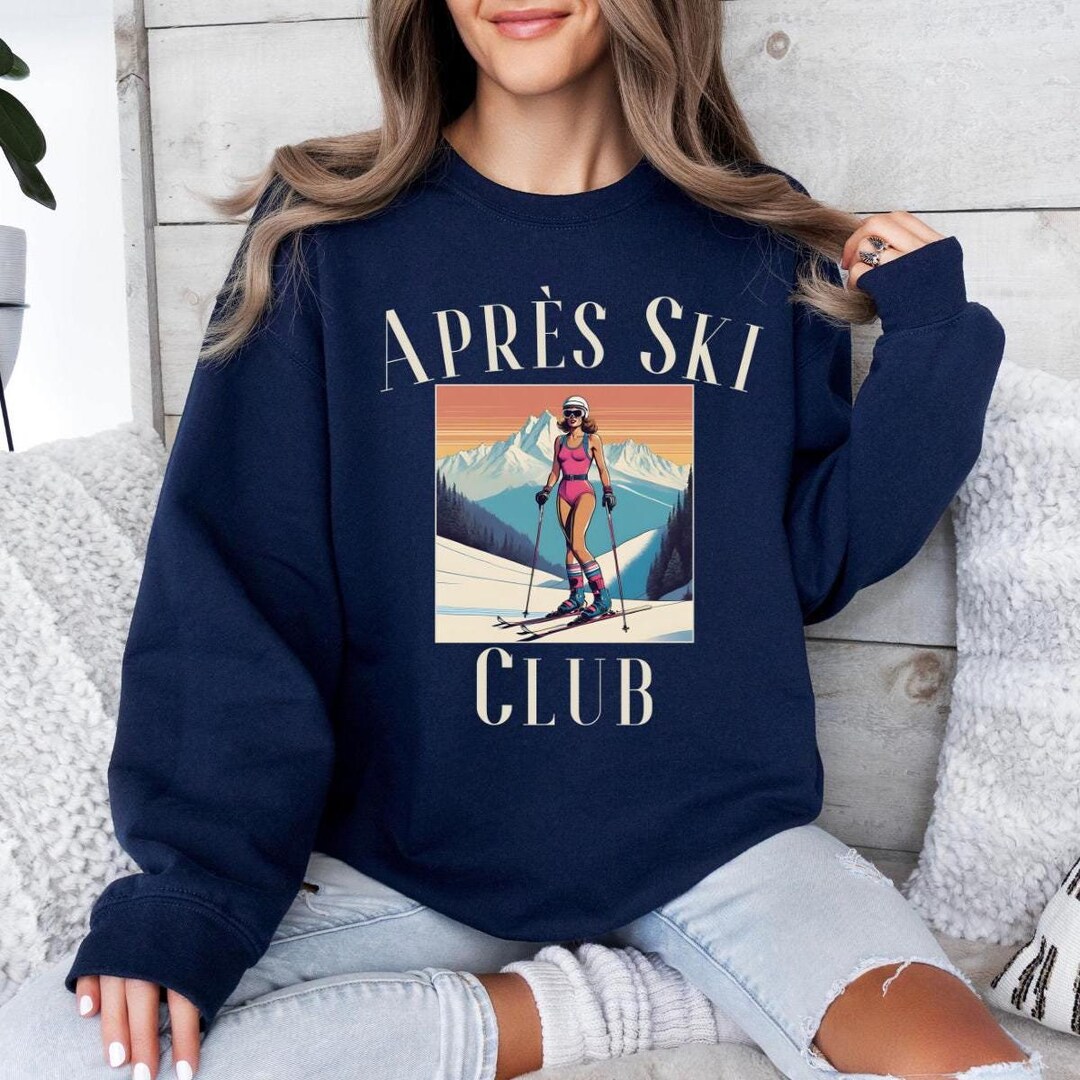 Après Ski Sweatshirt, 80's Style Retro Skiing Sweater, Winter Sports ...