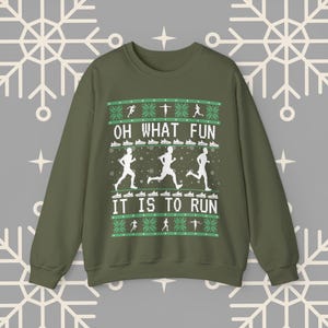 Men's Christmas Running Sweatshirt, Runner Ugly Christmas Sweater ...