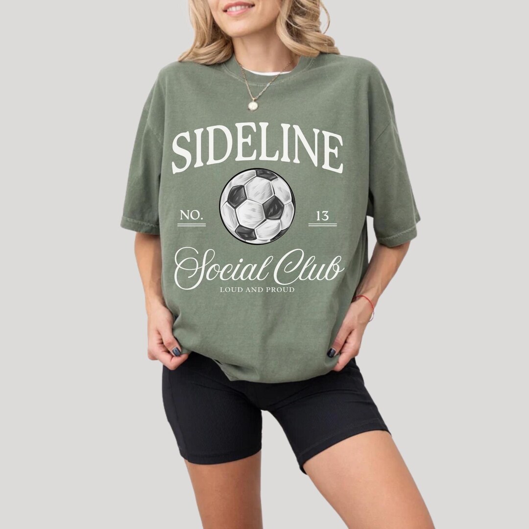 Personalized Sideline Social Club Comfort Colors® T-shirt, Custom Soccer Mom Shirt, Game Day ...