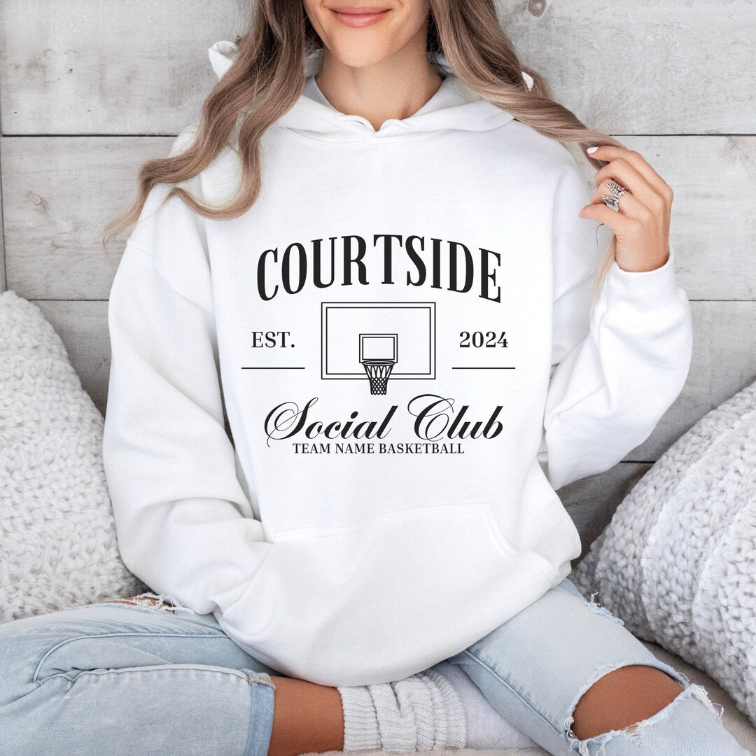 Custom Courtside Social Club Hoodie for Basketball Moms, Personalized ...