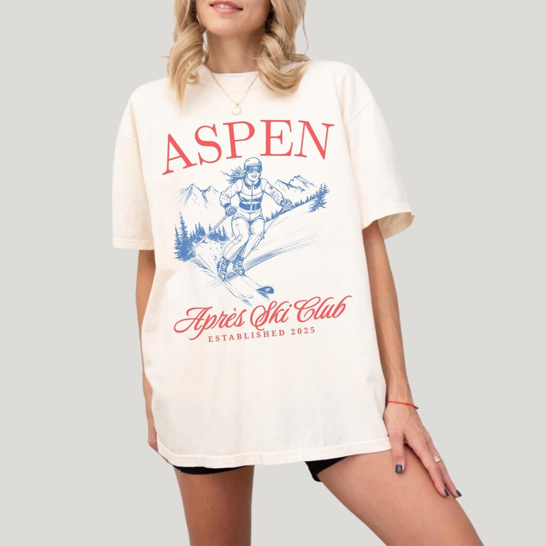 Personalized Après Ski Club T-shirt, Custom Ski Trip Tee, Woman Skier ...