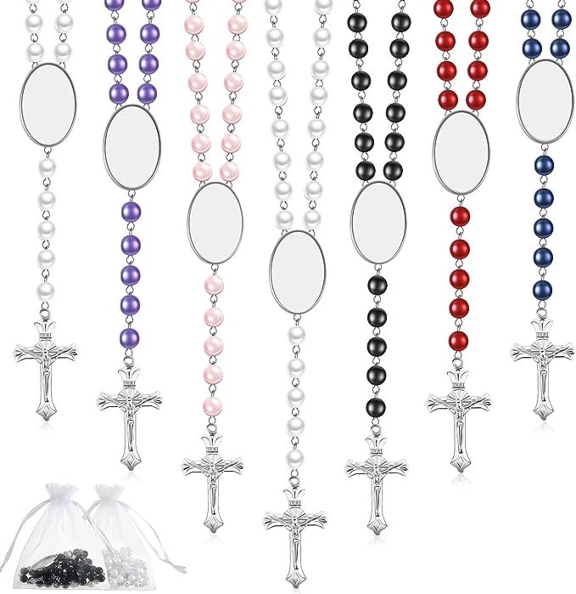 Sublimation Blank Rosary Colorful Prayer Beads - Heat Transfer Rosary ...