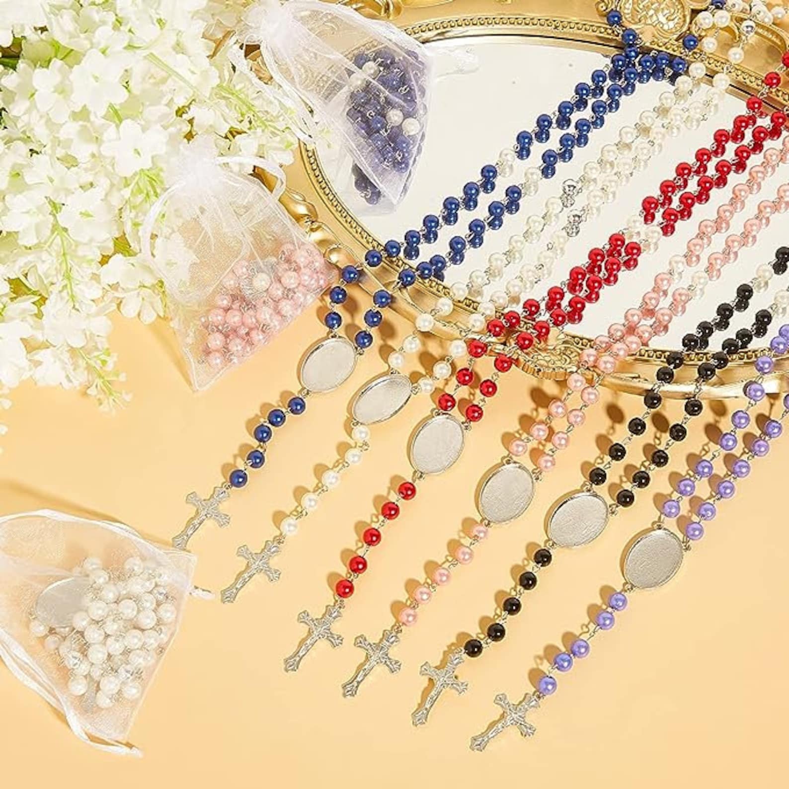 Sublimation Blank Rosary Colorful Prayer Beads - Heat Transfer Rosary ...