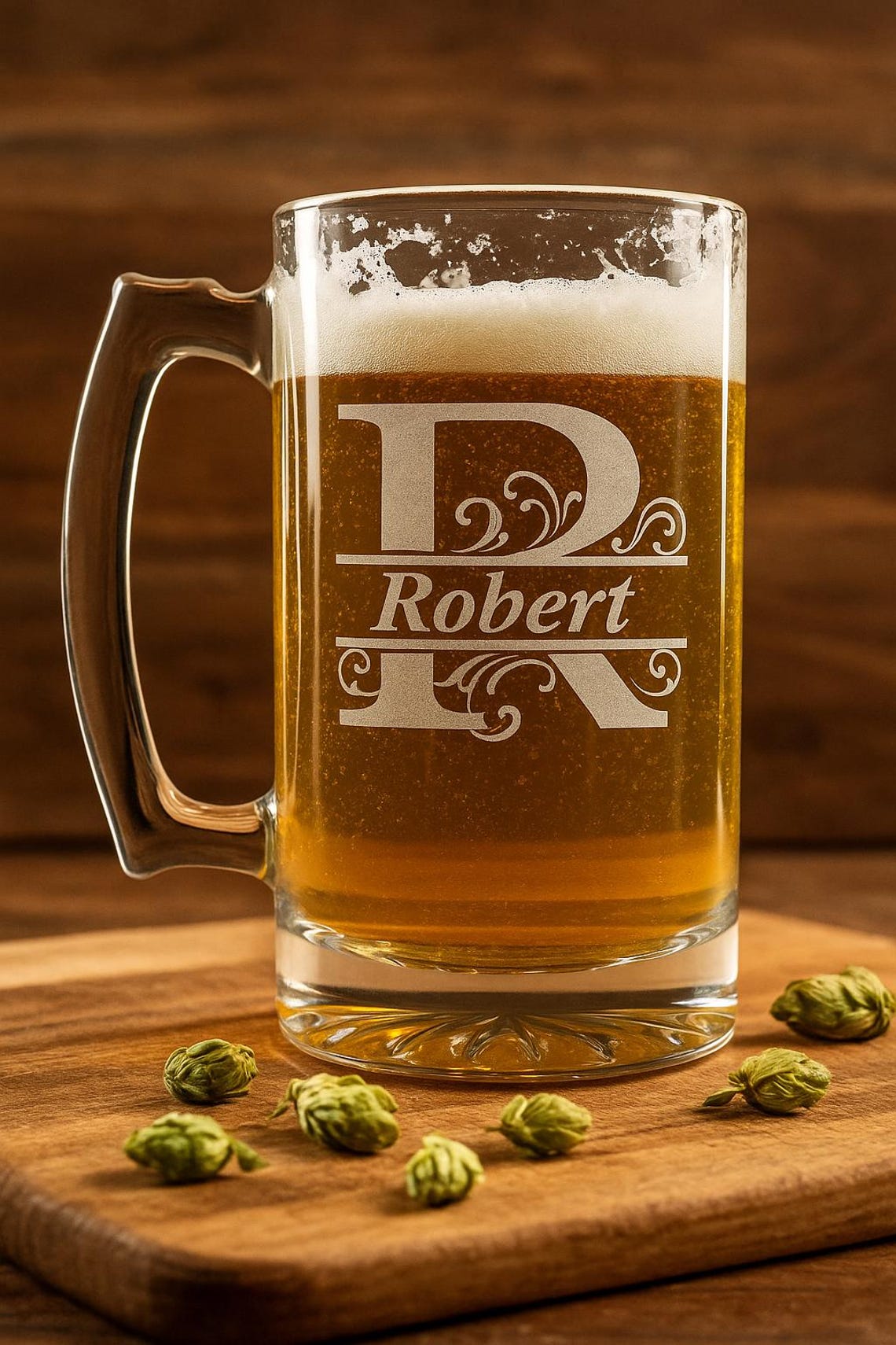 Personalized Beer Mug – Custom Engraved Glass Stein With Name ...