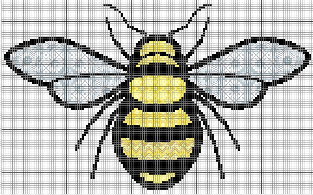 Bumble Bee Cross Stitch Pattern PDF Instant Digital Download Blackwork ...