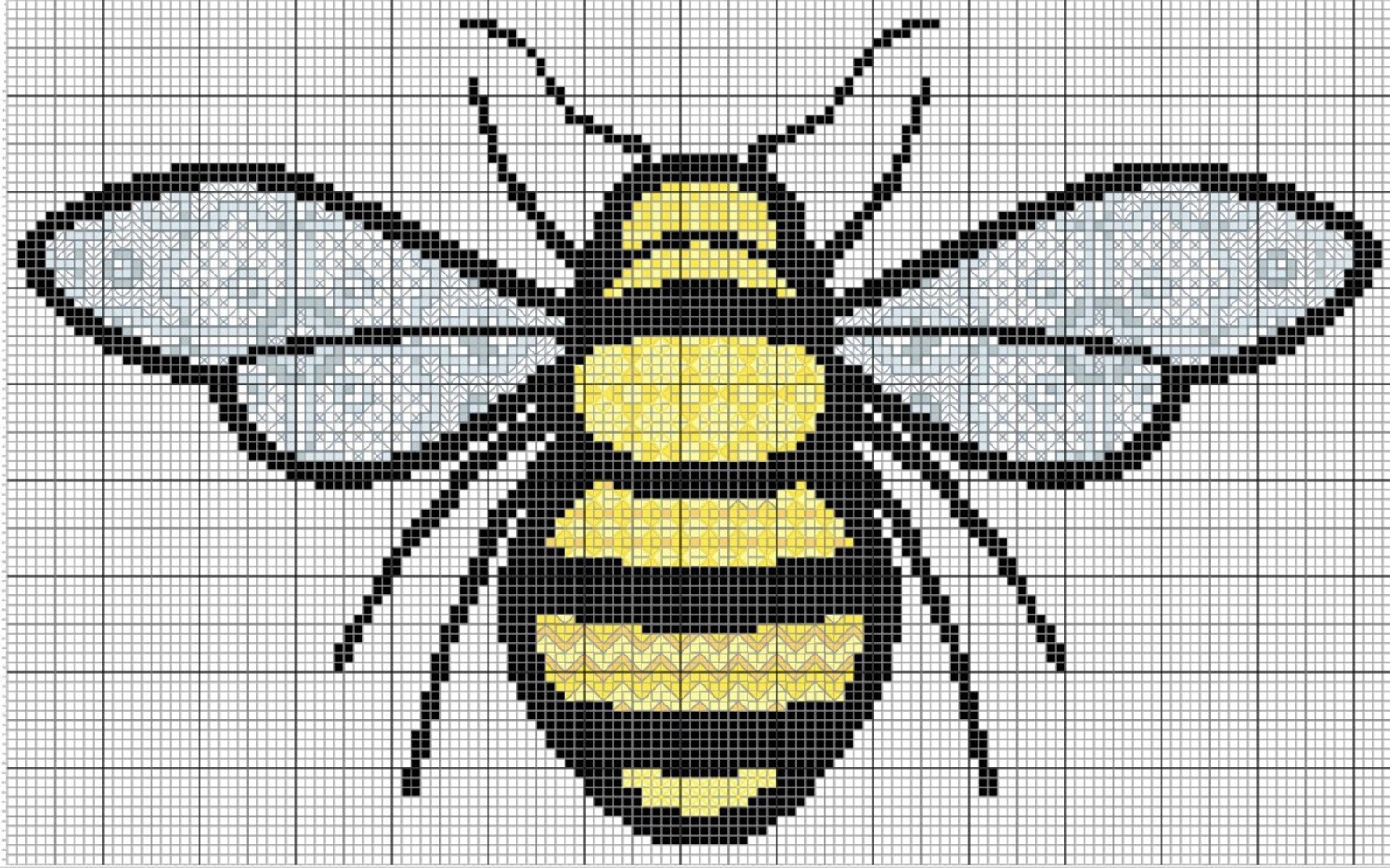 Bumble Bee Cross Stitch Pattern PDF Instant Digital Download Blackwork ...