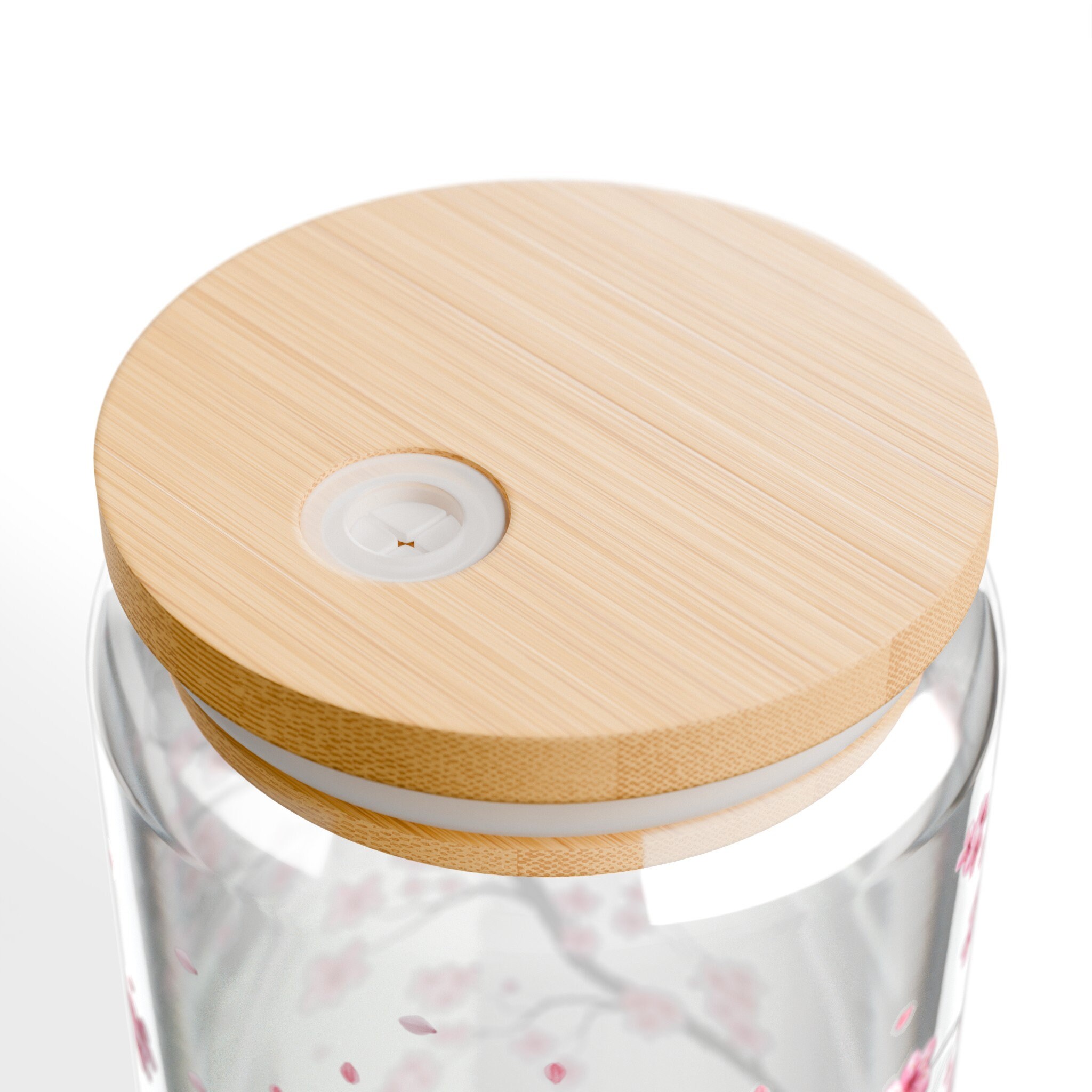 Serene Beauty Inspired Cherry Blossom Glass - Stylish Sipper With Lid ...