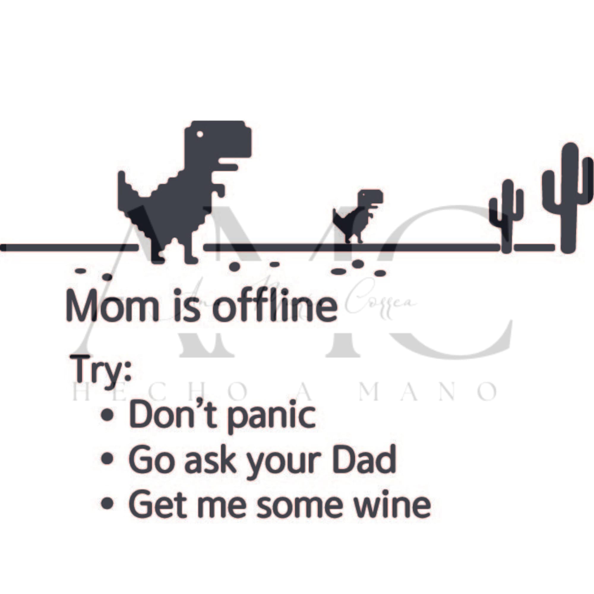 Fun Mom Christmas Gift Mom is Offline SVG | Mom Dinosaur Offline SVG ...