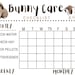 Kids Bunny Chore Chart - Easy Rabbit Care Organization for Kids, Adults ...