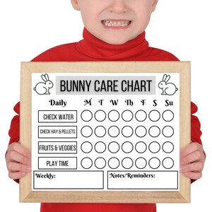Rabbit Chore Chart Printable | Teach Kids to Care for Bunny | Great for ...