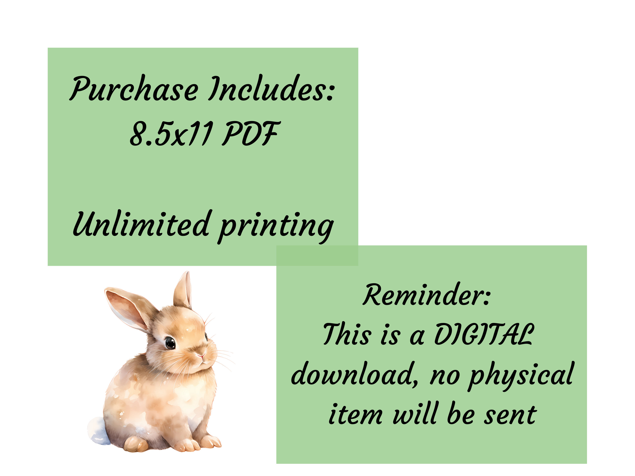 Bunny Chore Chart Printable Rabbit Care List for Kids, Adults or ...