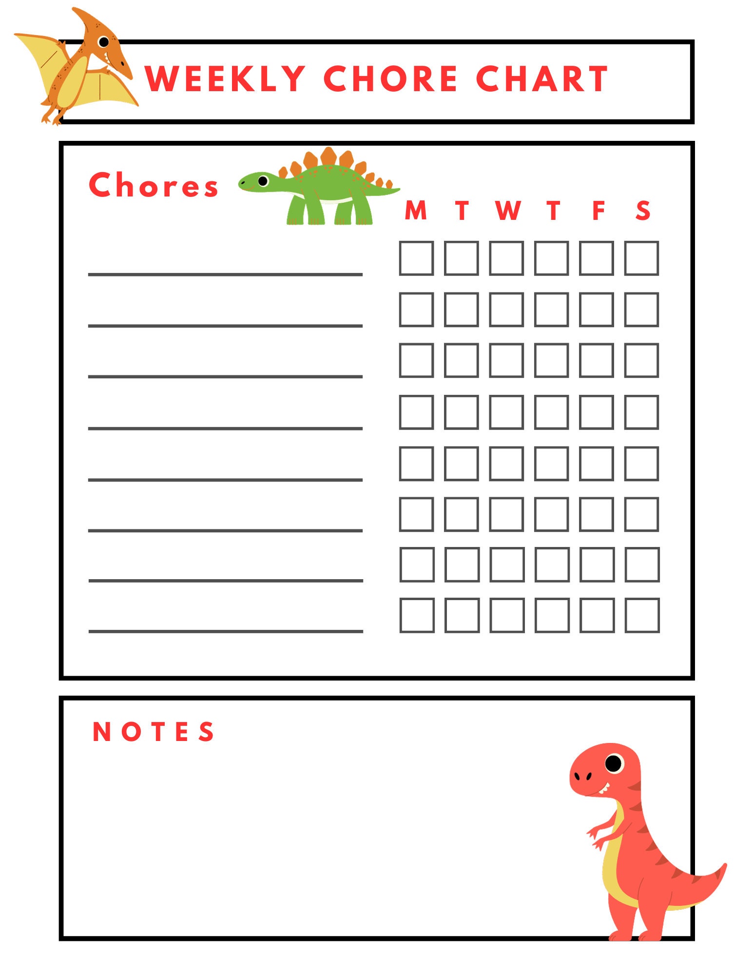 Kids Animal Chore Chart Blank Daily & Weekly Task Chart ...