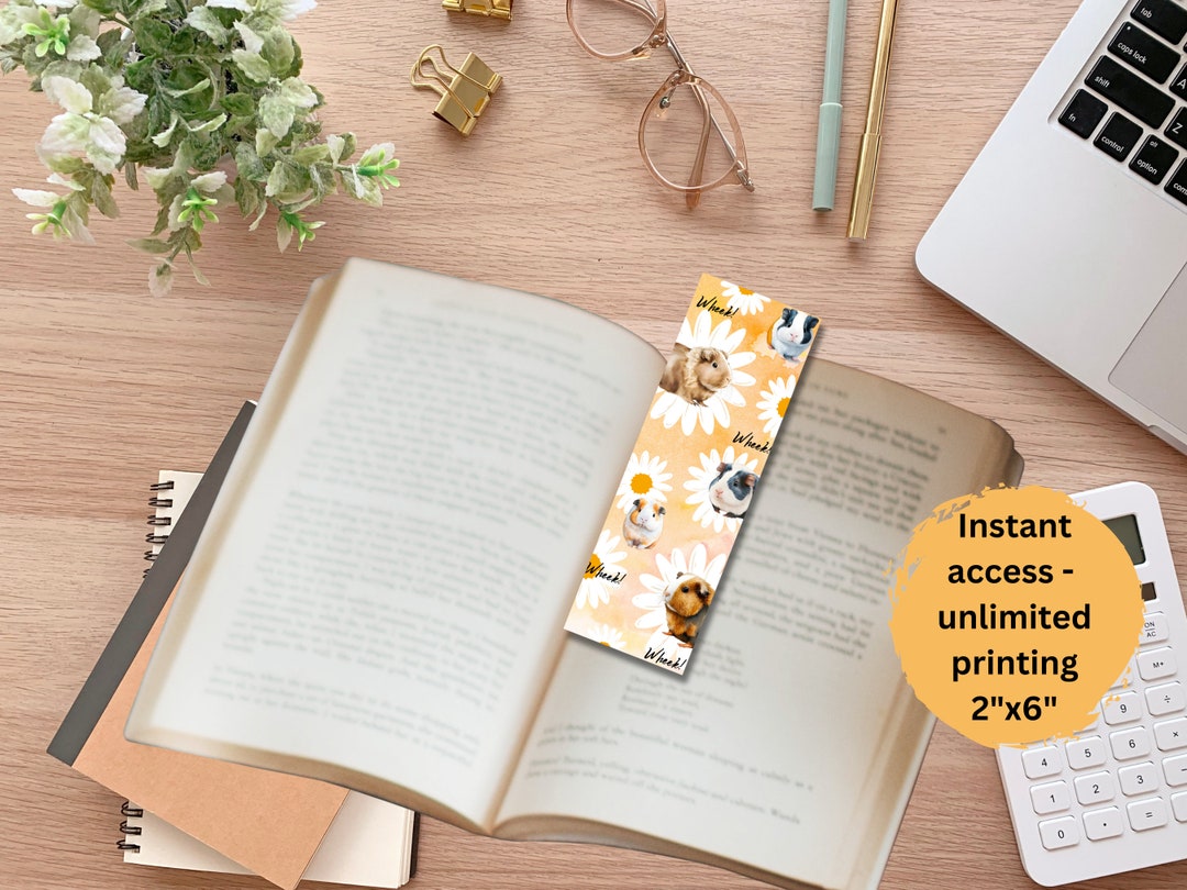 Guinea Pig Printable Bookmark Great Christmas or Birthday - Etsy