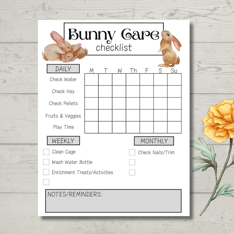 Bunny Chore Planner - Etsy