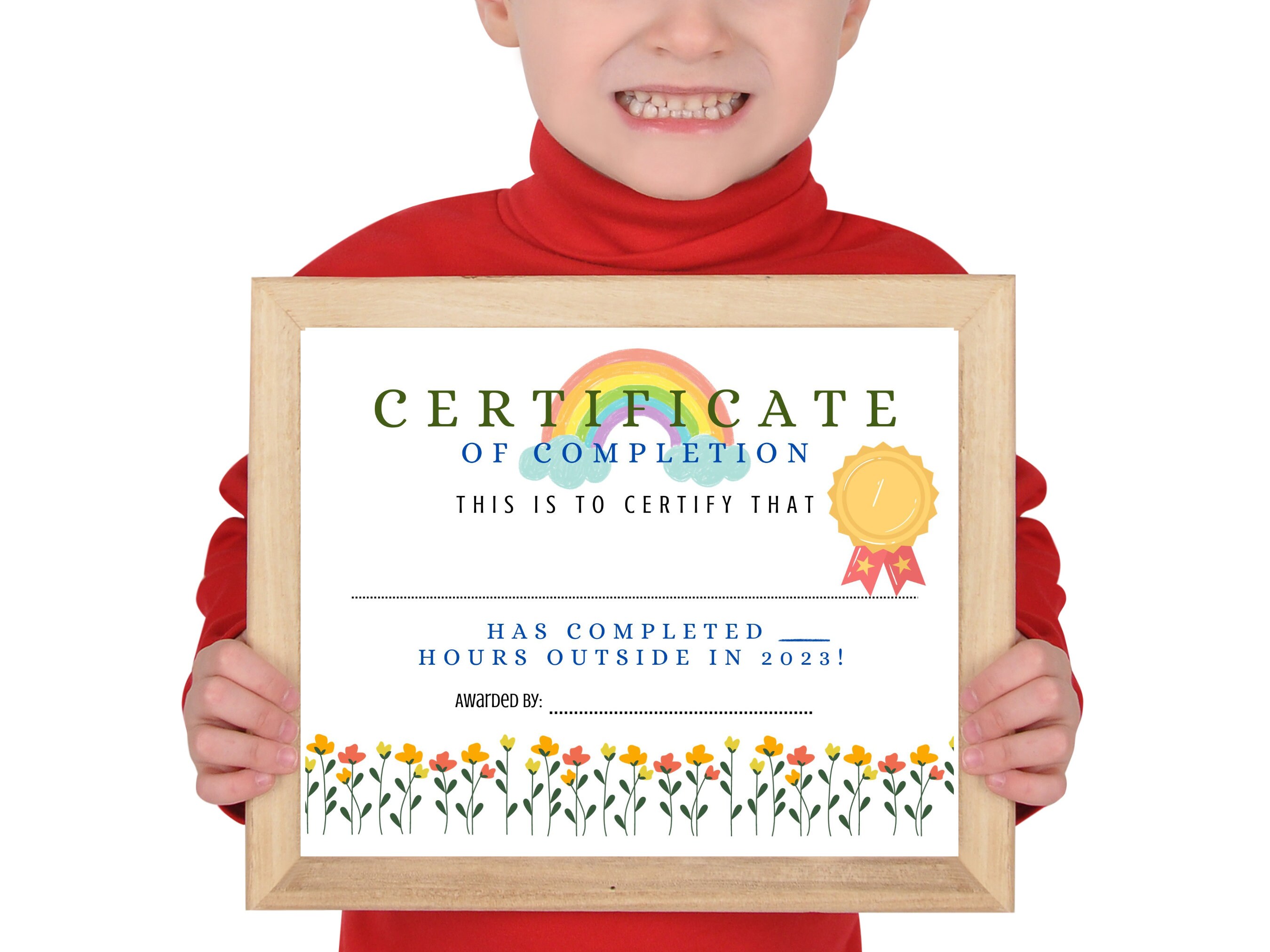 Hours Outside Printable Certificate | Outside Challenge | Blank ...